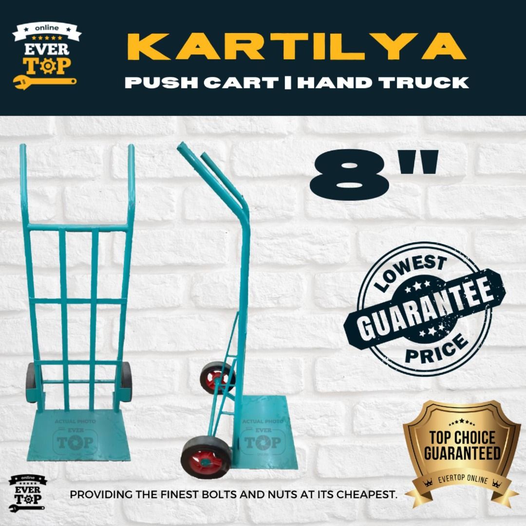 KARTILYA | PUSH CART TROLLEY | 8" WHEEL | RUBBER WHEELS | HEAVY DUTY ...