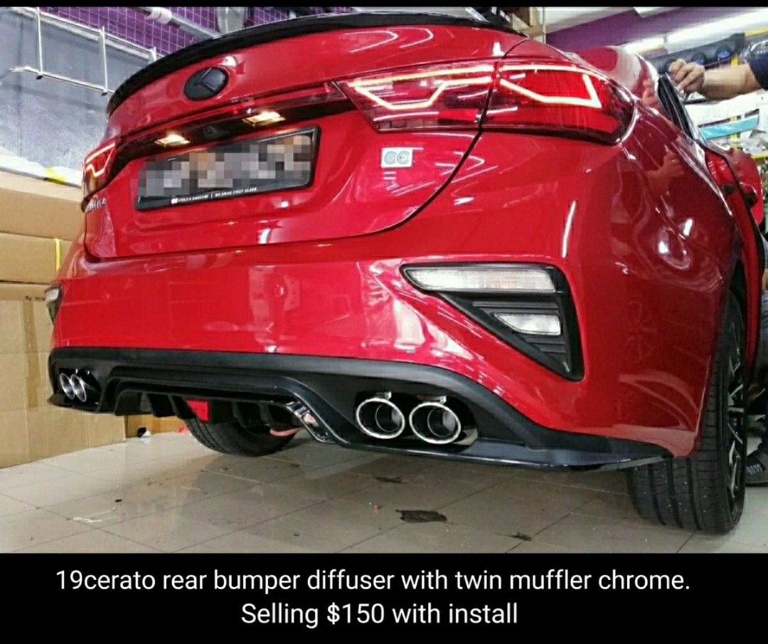 Kia cerato diffuser with twin muffler chrome, Car Accessories ...