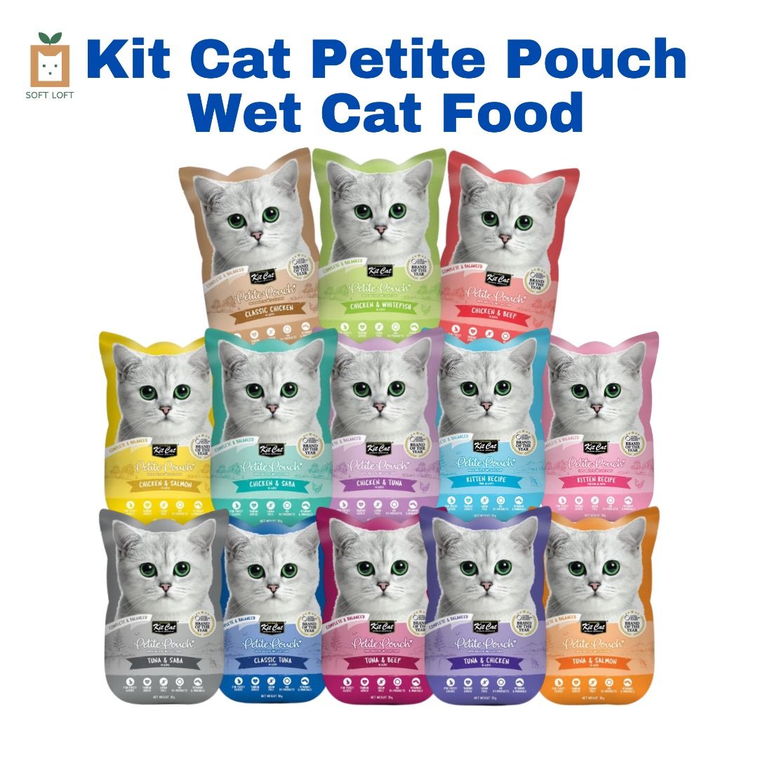 Kit Cat Petite Pouch Complete & Balanced Wet Cat Food For Cats (70g) (7 ...