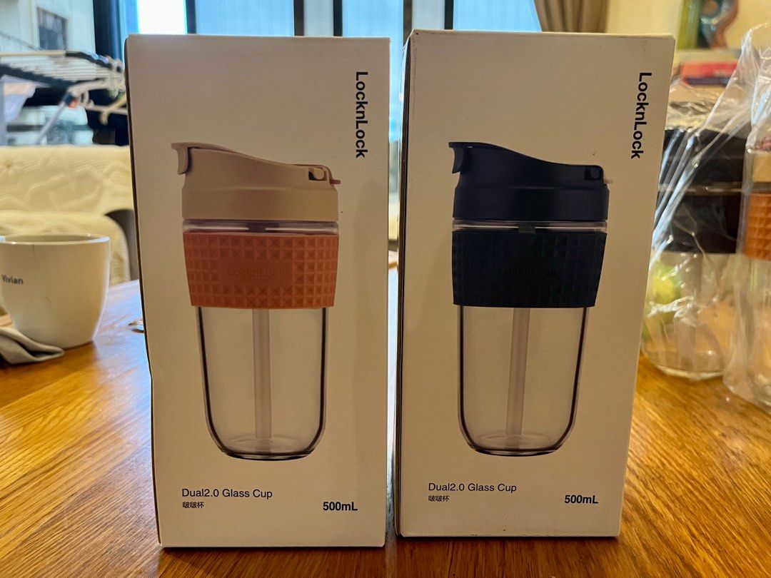 LocknLock 500ml glass cup, Furniture & Home Living, Kitchenware ...