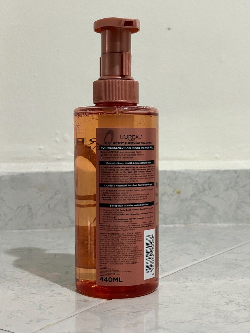 Loreal Paris Full Resist Purifying Shampoo 440ml, Beauty & Personal ...