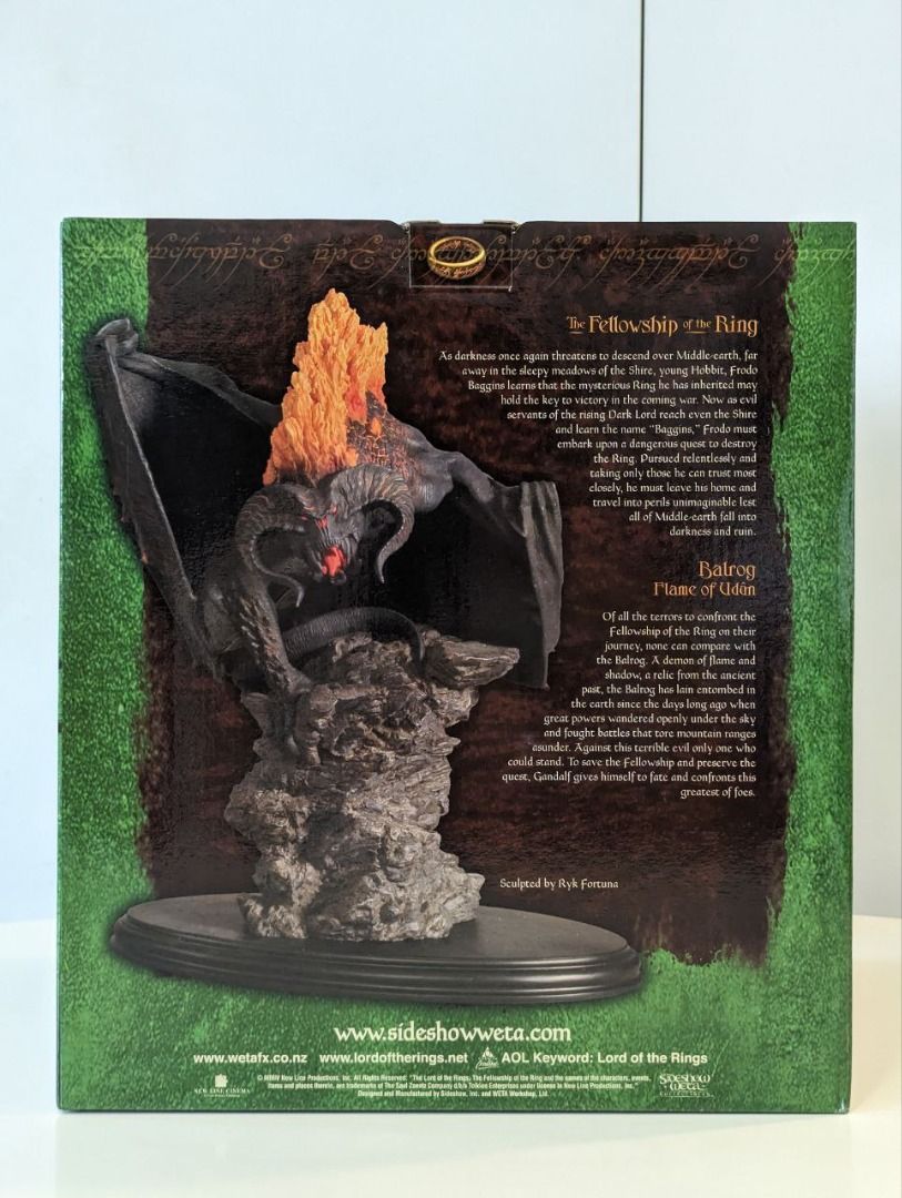 LOTR Sideshow Collectibles - Balrog Flame of Udun Polystone Statue (MIB ...