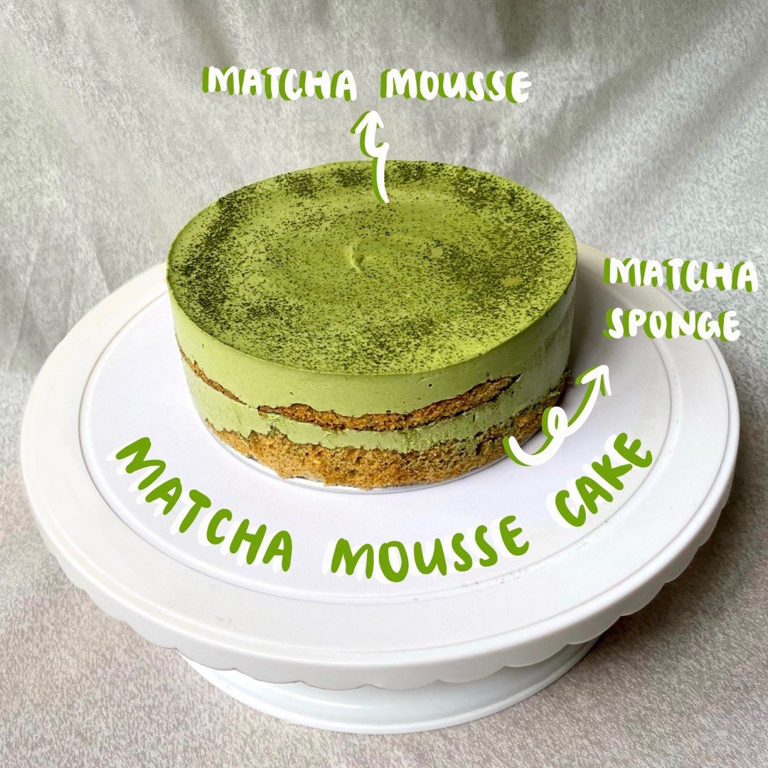 Matcha Mousse Cake, Food & Drinks, Homemade Bakes on Carousell