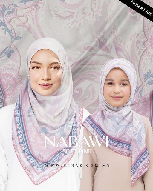 Minaz Hijab - Nabawi in Soft Pink, Women's Fashion, Muslimah Fashion ...