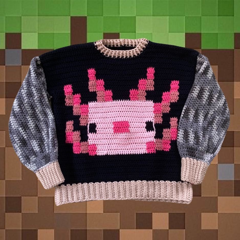 Minecraft Axolotl Sweater Crochet on Carousell