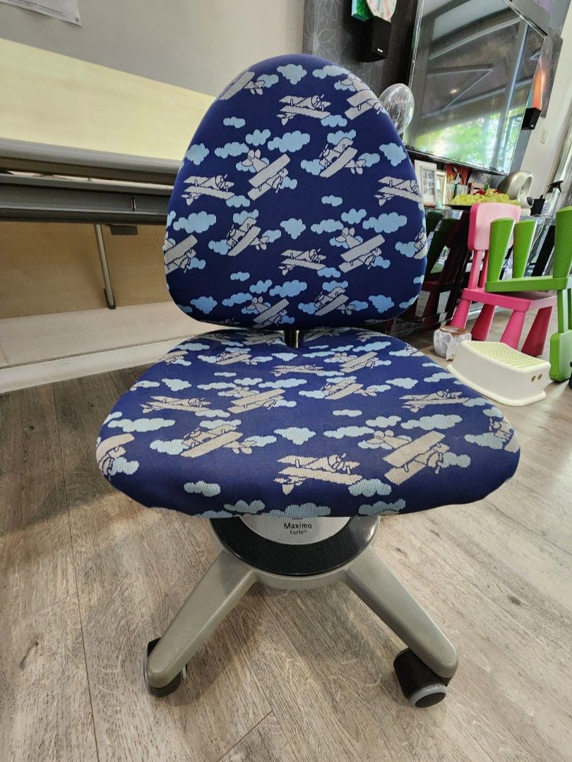 Moll Runner Red Ergonomic Study Table and Maximo Chair, Furniture ...