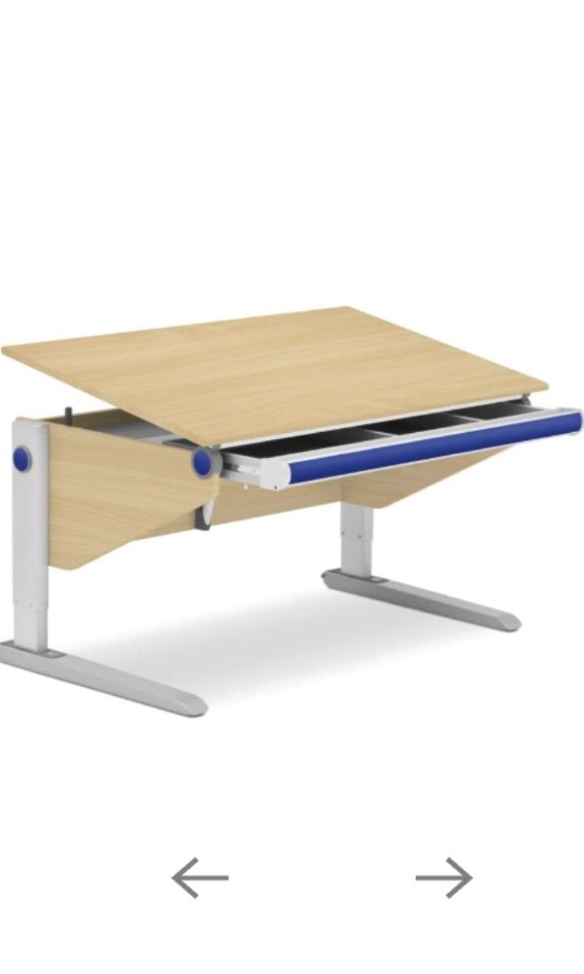 Moll Runner Red Ergonomic Study Table and Maximo Chair, Furniture ...