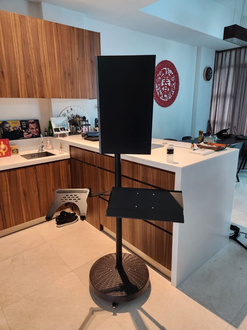 monitor stand with keyboard mouse laptop shelf vertical portrait ...