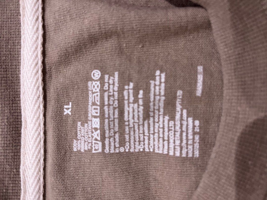 Muji Brown Shirt (XL), Men's Fashion, Tops & Sets, Tshirts & Polo Shirts on Carousell