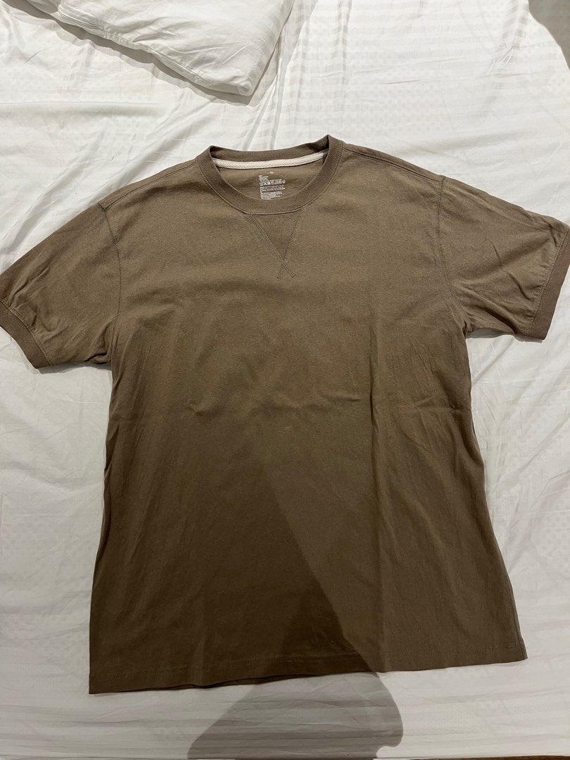 Muji Brown Shirt (XL), Men's Fashion, Tops & Sets, Tshirts & Polo Shirts on Carousell
