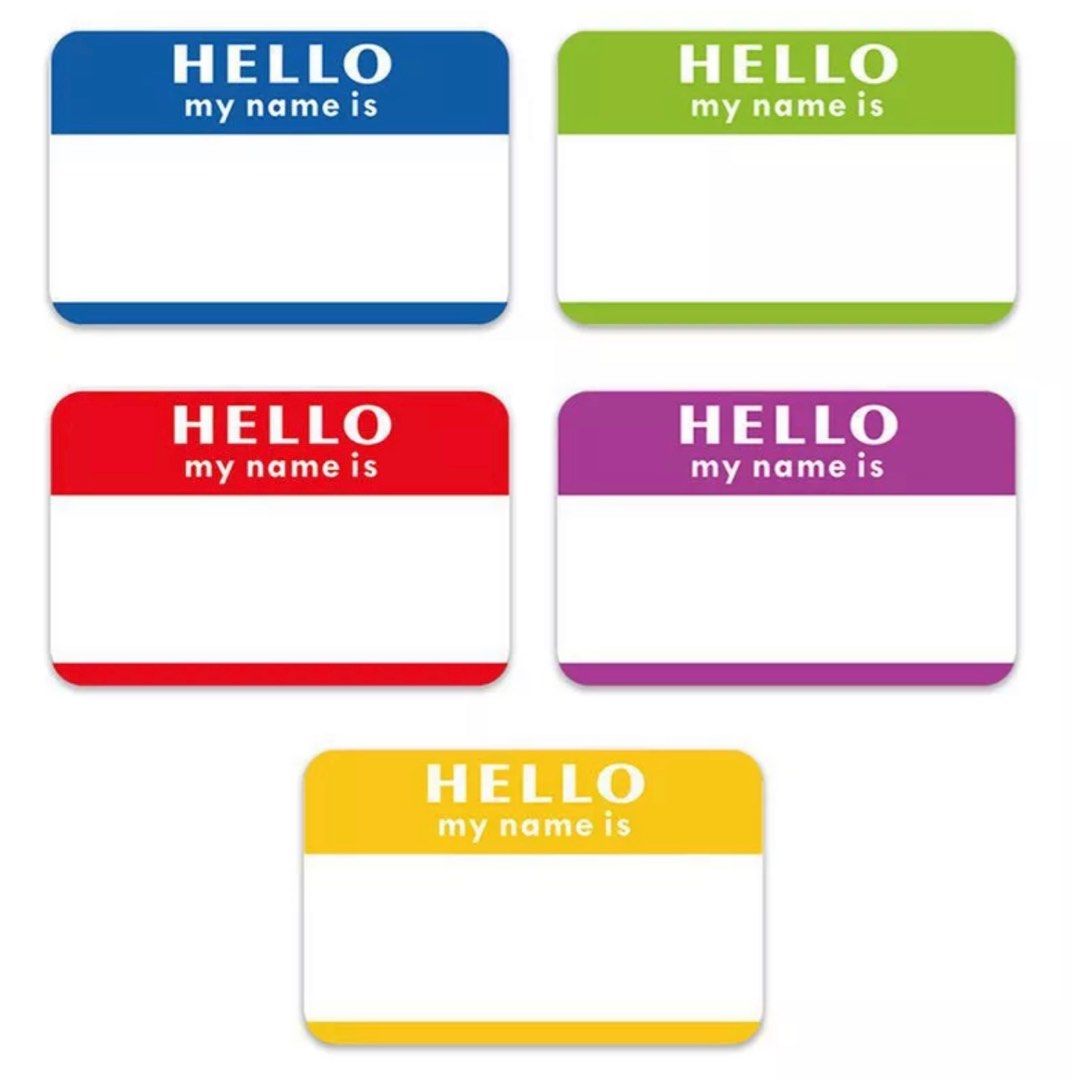 Name Tags 1 Roll/300 Stickers Cartoon Name Tags For Office Meeting ...