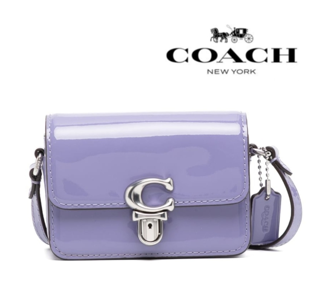 New Coach Original Glossy Purple Collection Mini Studio 12 Crossbody ...