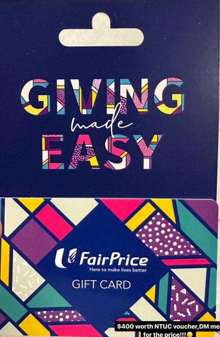 NTUC give card worth $400, Tickets & Vouchers, Vouchers on Carousell
