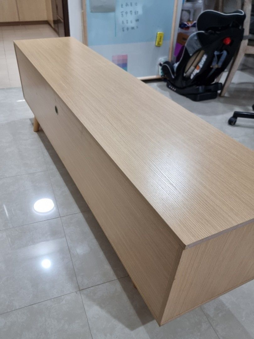 Walnut laminate tv console, Furniture & Home Living, Furniture, TV ...