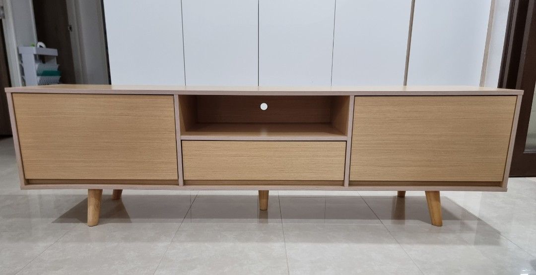 Walnut laminate tv console, Furniture & Home Living, Furniture, TV ...