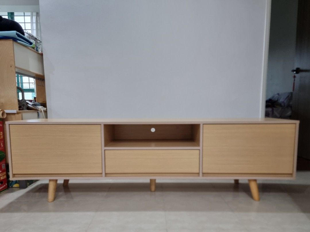 Walnut laminate tv console, Furniture & Home Living, Furniture, TV ...
