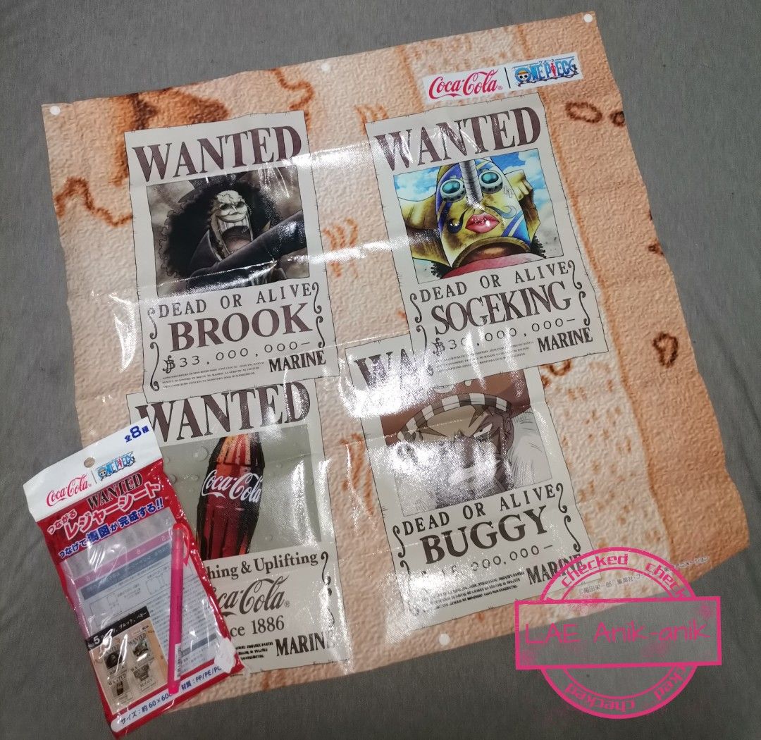 One piece x Coca Cola PICNIC Sheets (Sold per pc) on Carousell