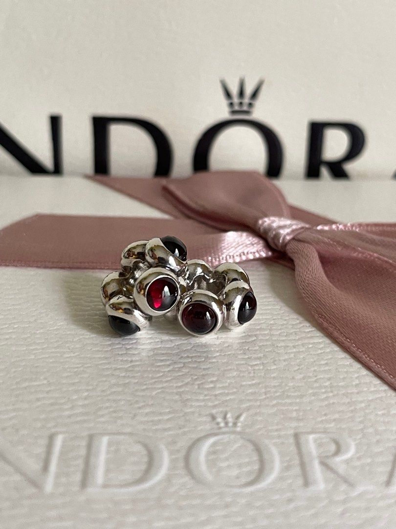 Pandora Cabonchon garnet, Women's Fashion, Jewelry & Organizers, Charms ...