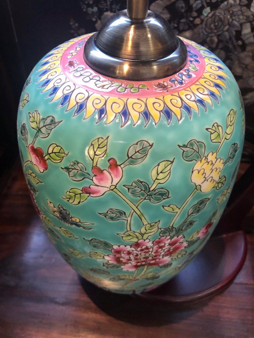 Peranakan Inspired Table Lamp, Furniture & Home Living, Lighting & Fans ...