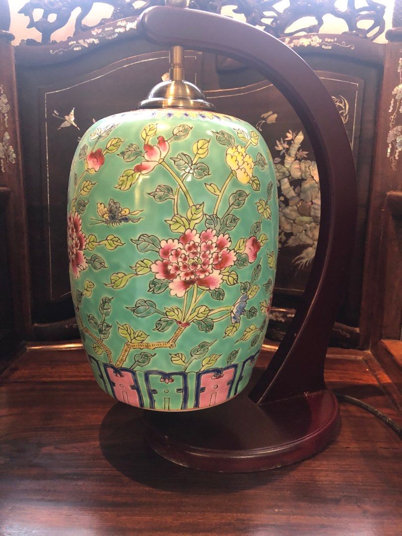 Peranakan Inspired Table Lamp, Furniture & Home Living, Lighting & Fans ...