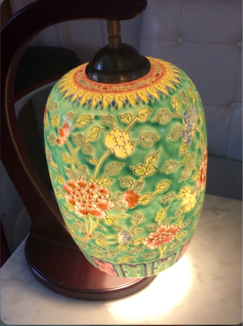 Peranakan Inspired Table Lamp, Furniture & Home Living, Lighting & Fans ...