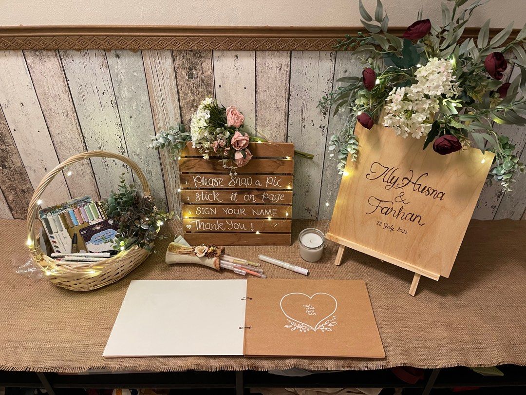 Personalised guest book, props and wedding signage, Hobbies & Toys ...