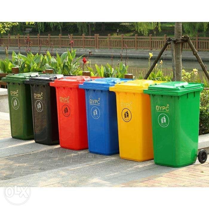 Plastic Trash Bin 120L Hooded king 3 Slot metal frame, Commercial ...