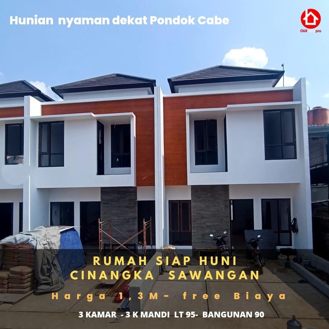 Rumah baru cluster di Pondok Cabe dekat gerbang tol.Bs kpr.Nego ...
