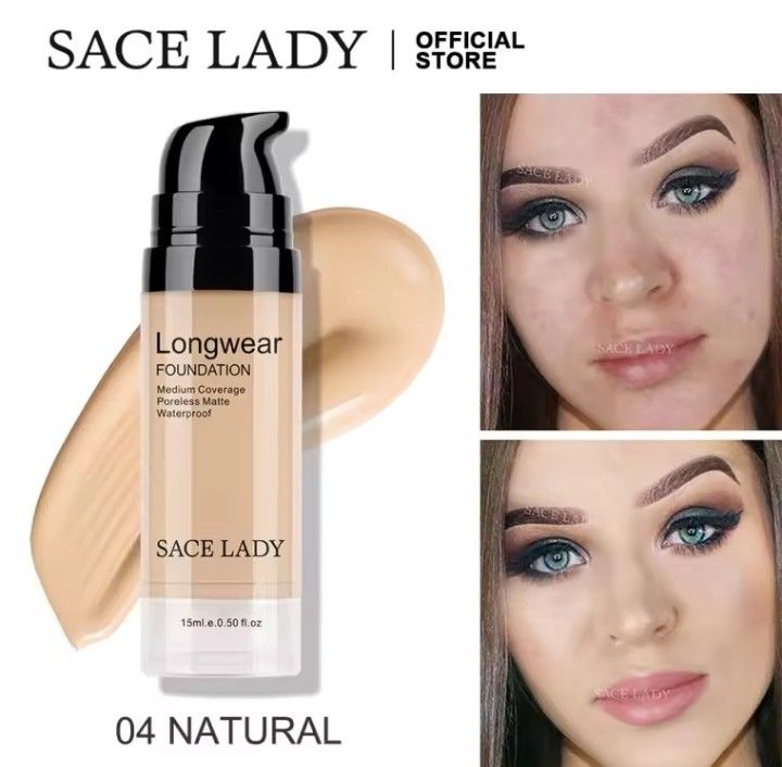 SACE LADY Liquid Foundation Matte & Poreless Finish Waterproof Ultra HD ...