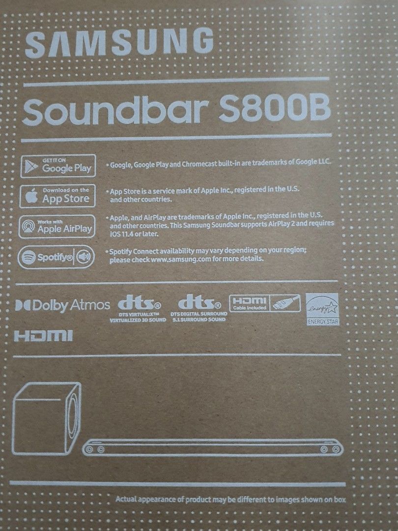 Samsung Soundbar S800B Dolby Atmos with Sub-Woofer, Audio, Soundbars ...