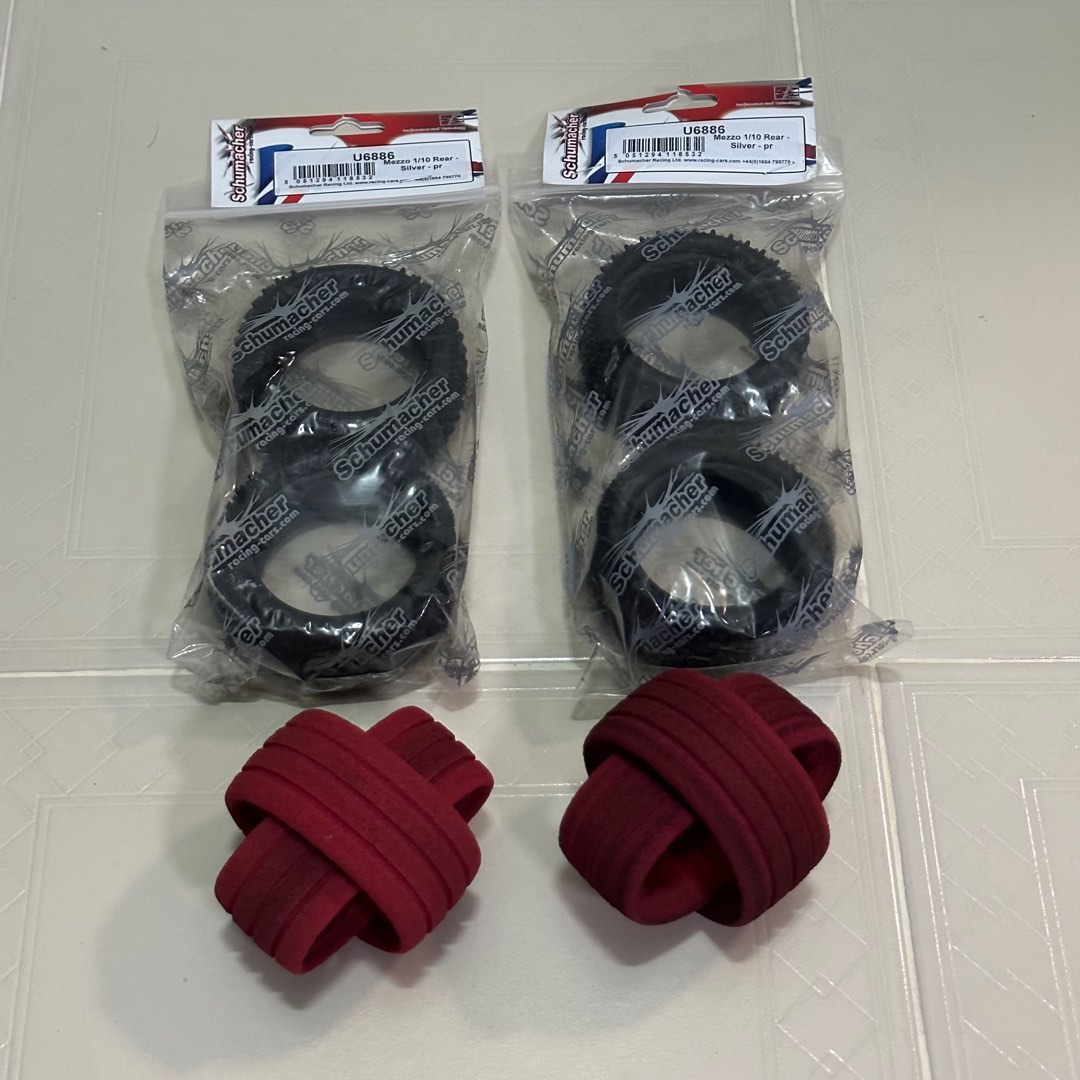 Schumacher Mezzo Silver Compound Tire & AKA Closed Cell insert Tamiya ...