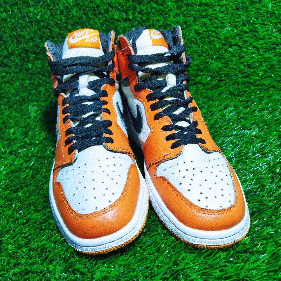 Sepatu Nike Air Jordan 1 High Shattered Blackboard 20 Oren (41), Fesyen ...