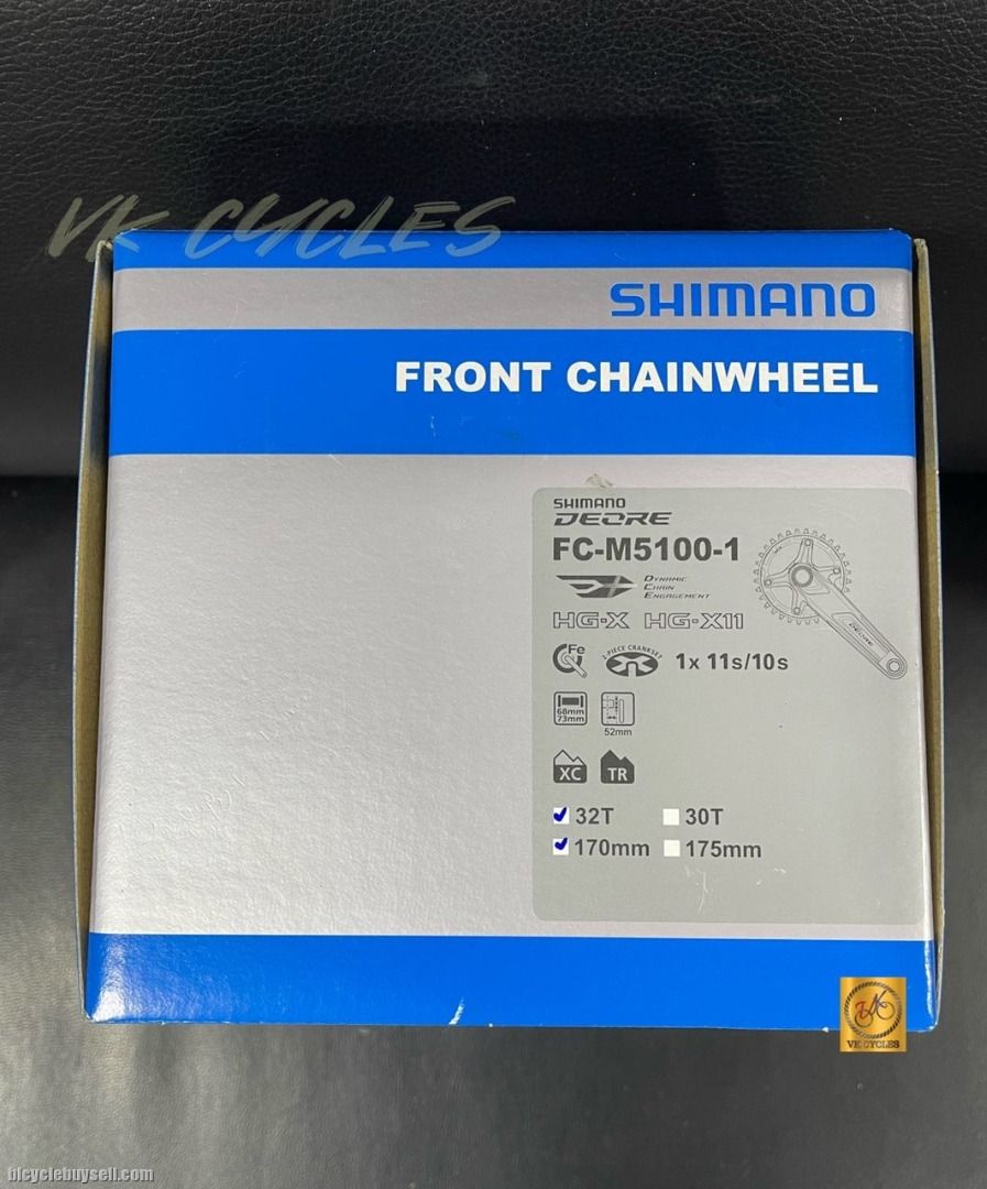 SHIMANO DEORE CRANKSET M5100 FC-M5100 32T 170MM 1x10-speed 1x11-speed, Sports Equipment ...