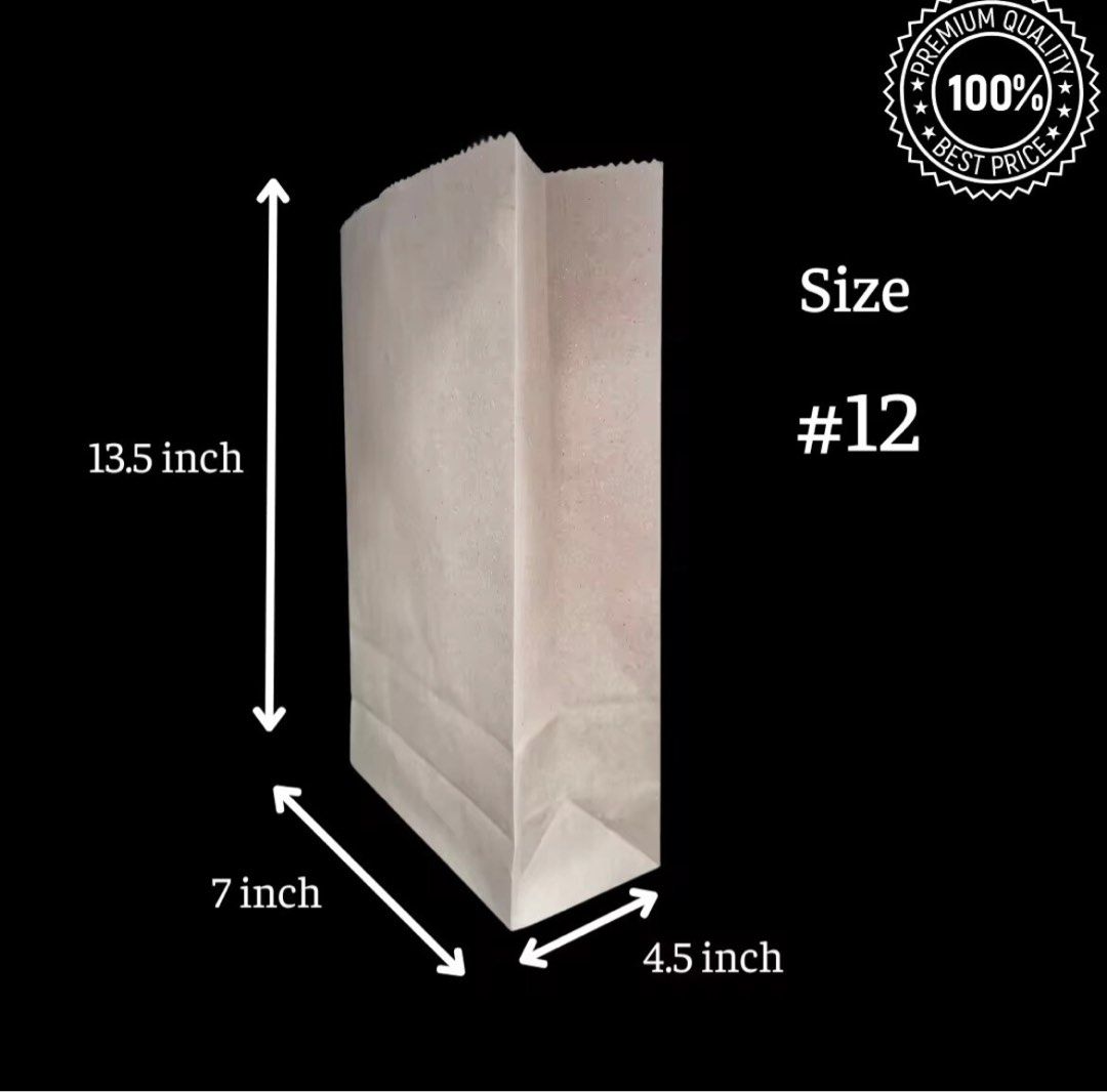 Sizes #12, 25pcs Paper Bags /Brown Paper Bag, Kraft Paperbag on Carousell