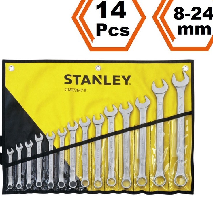 Stanley Wrench Set Combination Slimline 14Pcs 8-24mm, Commercial ...