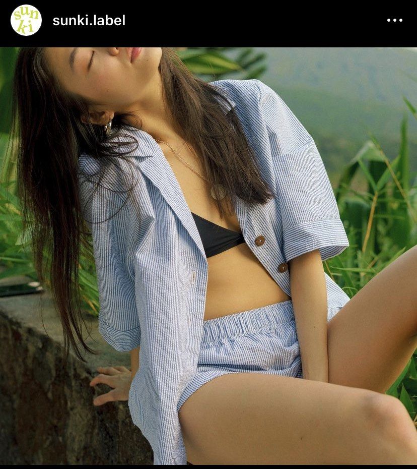 sunki label stripe seersucker blazer on Carousell