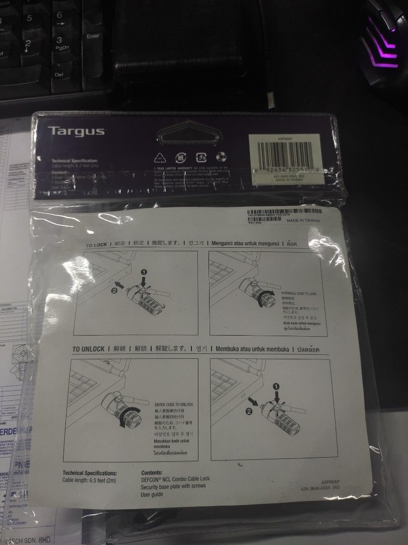 Targus Defcon NCL laptop lock new, Computers & Tech, Laptops ...