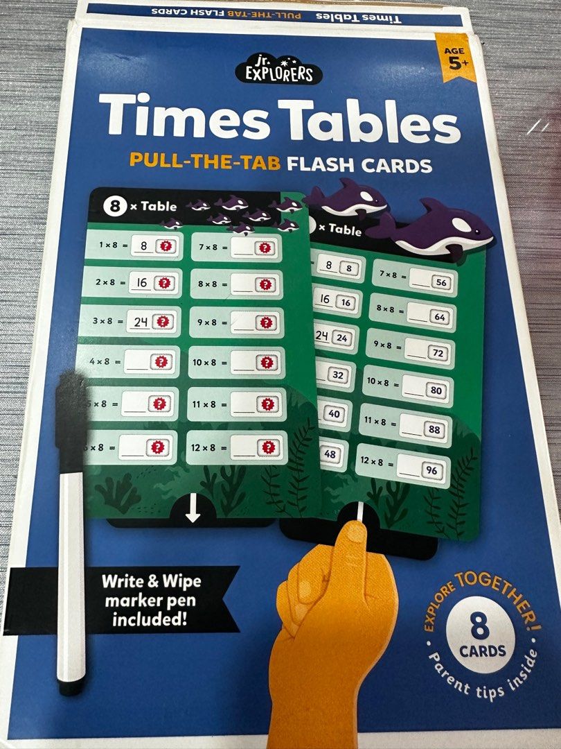 Times table pull the tap flash cards, Hobbies & Toys, Books & Magazines ...