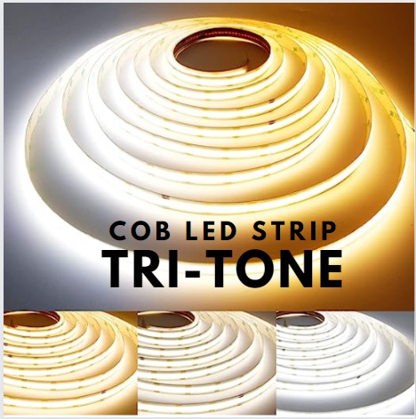 Tri-tone COB LED Strip Light 3tone Dimmable 5meters Extra Bright ...