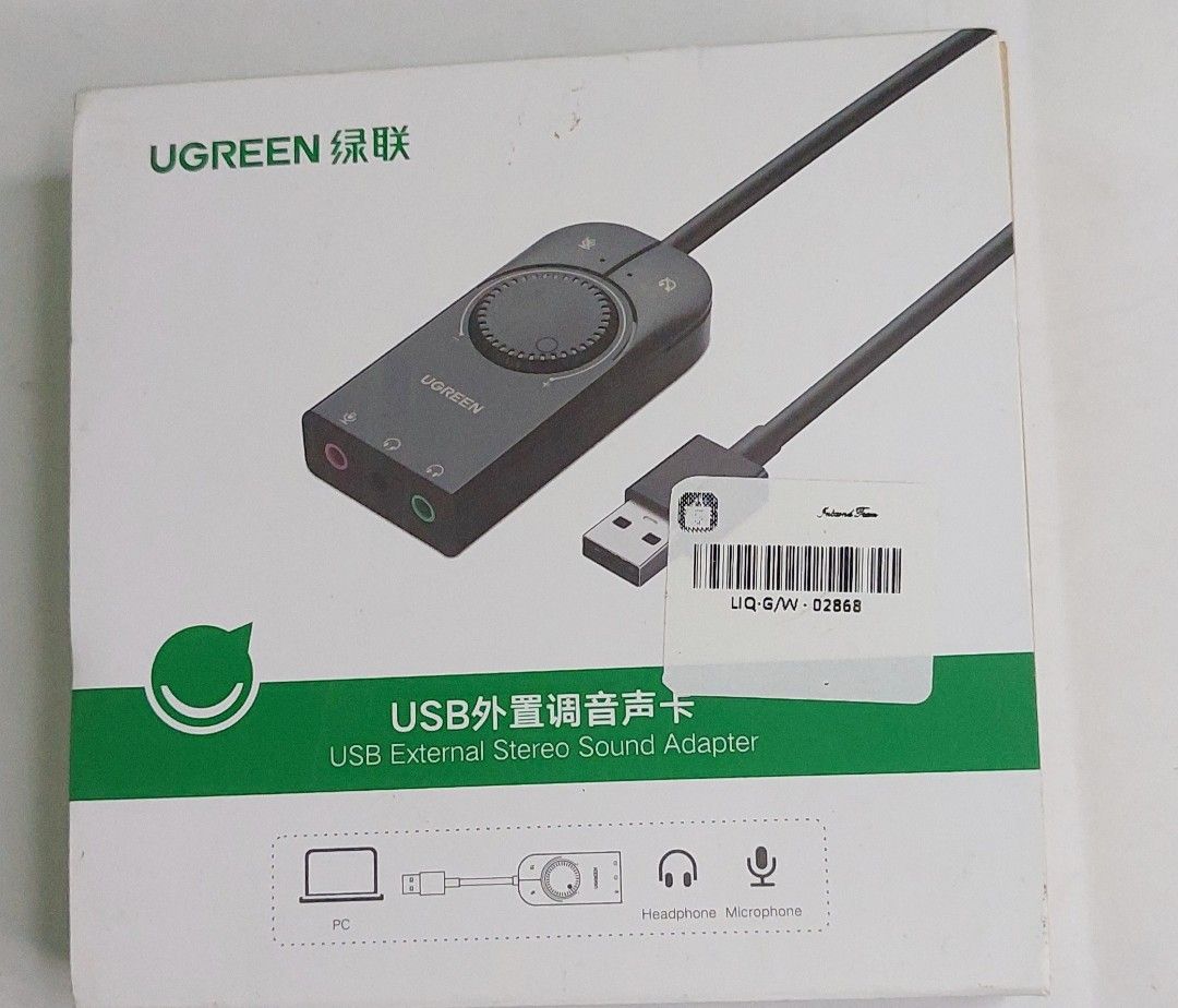 Ugreen Sound Card USB Audio Interface External 3.5mm Mic Audio Adapter ...