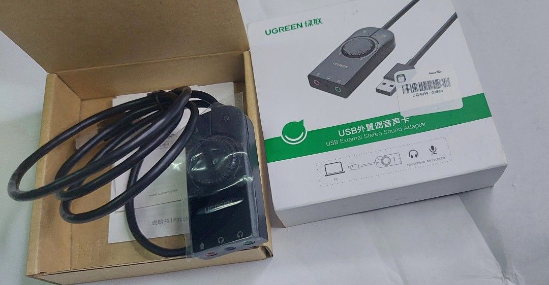 Ugreen Sound Card USB Audio Interface External 3.5mm Mic Audio Adapter ...