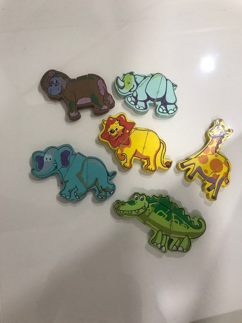 Velcro wooden animal puzzles, Hobbies & Toys, Toys & Games on Carousell
