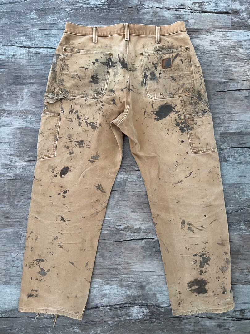 Vintage 2000s Oil Slick Carhartt Double Knee Pants, Men's Fashion ...