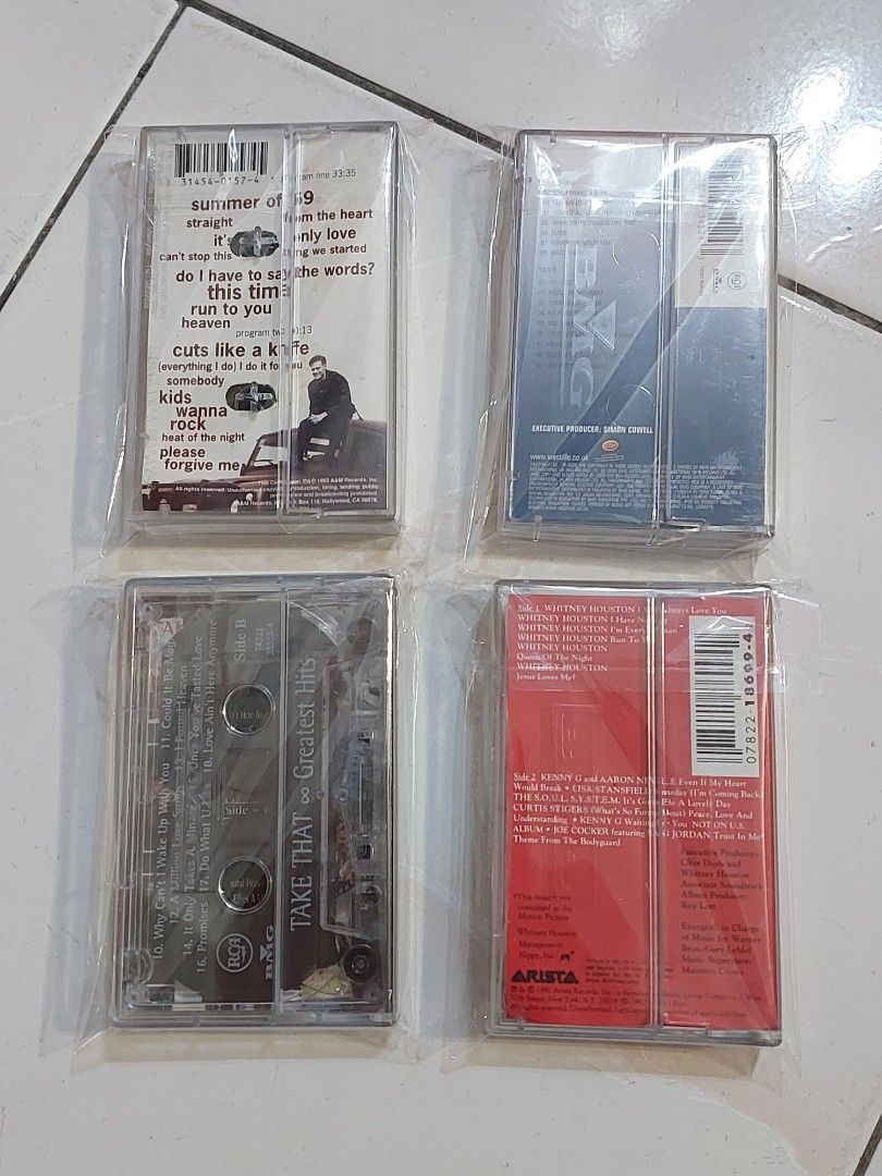 Vintage english cassette x 4 westlife , take that Bryan Adam , Whitney Houston, Hobbies & Toys ...