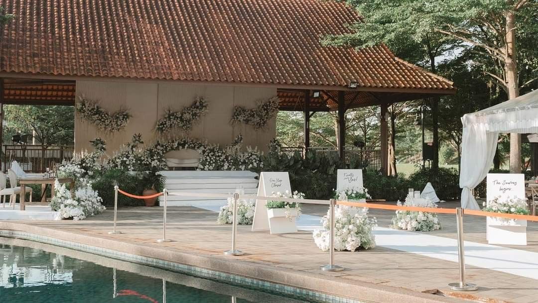 Wedding ceremony setup pakej perkahwinan pelamin garden theme church ...