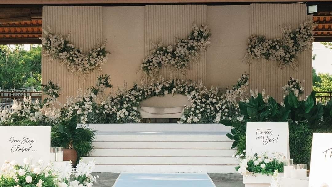 Wedding ceremony setup pakej perkahwinan pelamin garden theme church ...