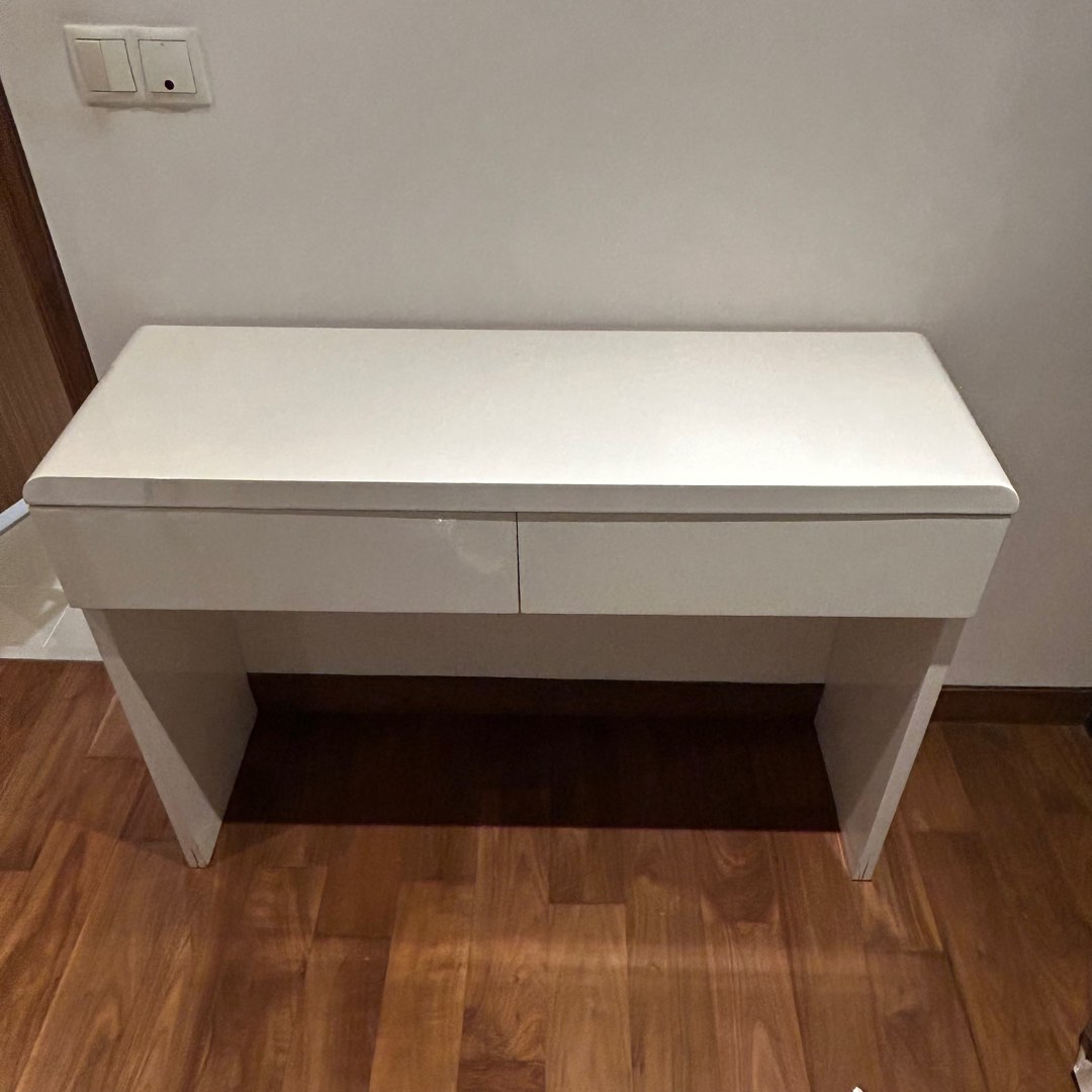 White Study Table Desk, Furniture & Home Living, Furniture, Tables ...