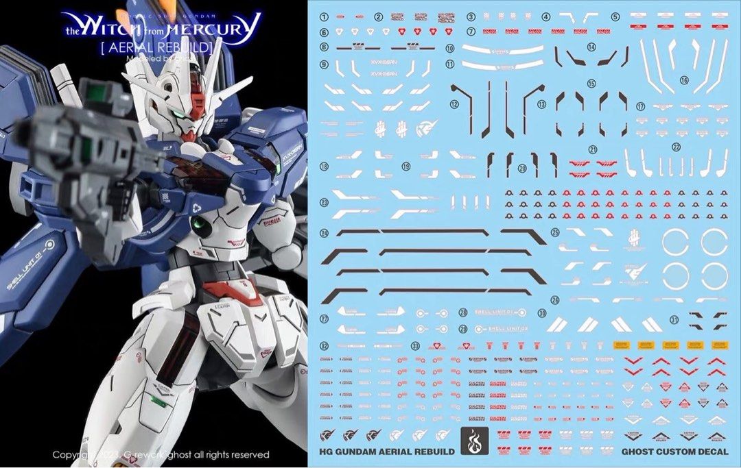 [Yan] HG Aerial Rebuild Gundam (G Rework Ver.) Ghost Custom Fluorescent ...