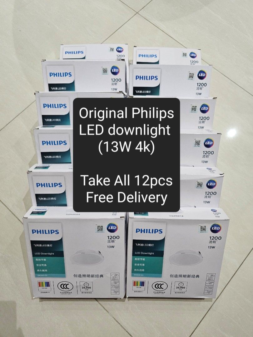 Philips LED downlight 13W, Furniture & Home Living, Lighting & Fans ...