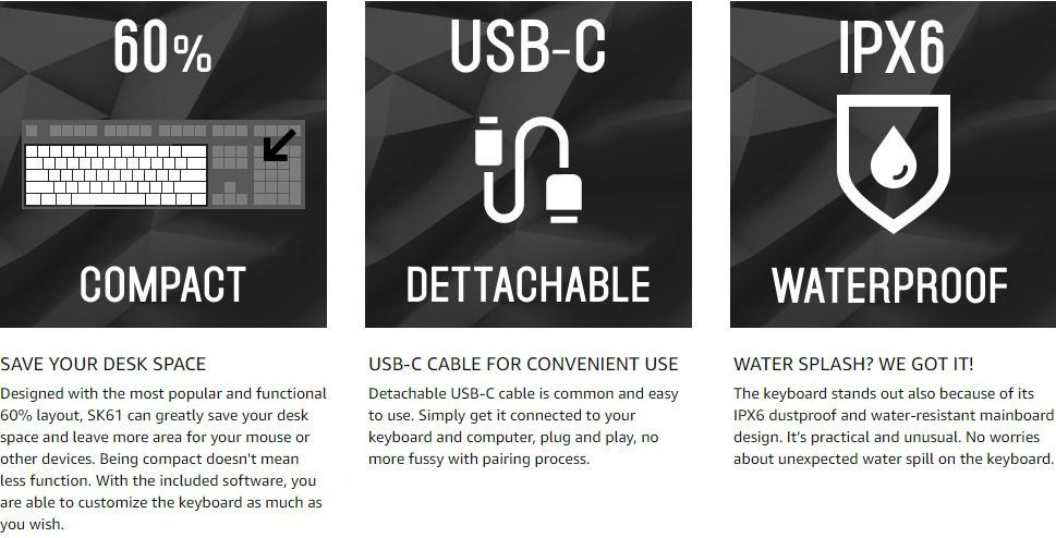 [2590] Skyloong SK66s 60% Hot Swappable RGB Mechanical Gaming Keyboard ...